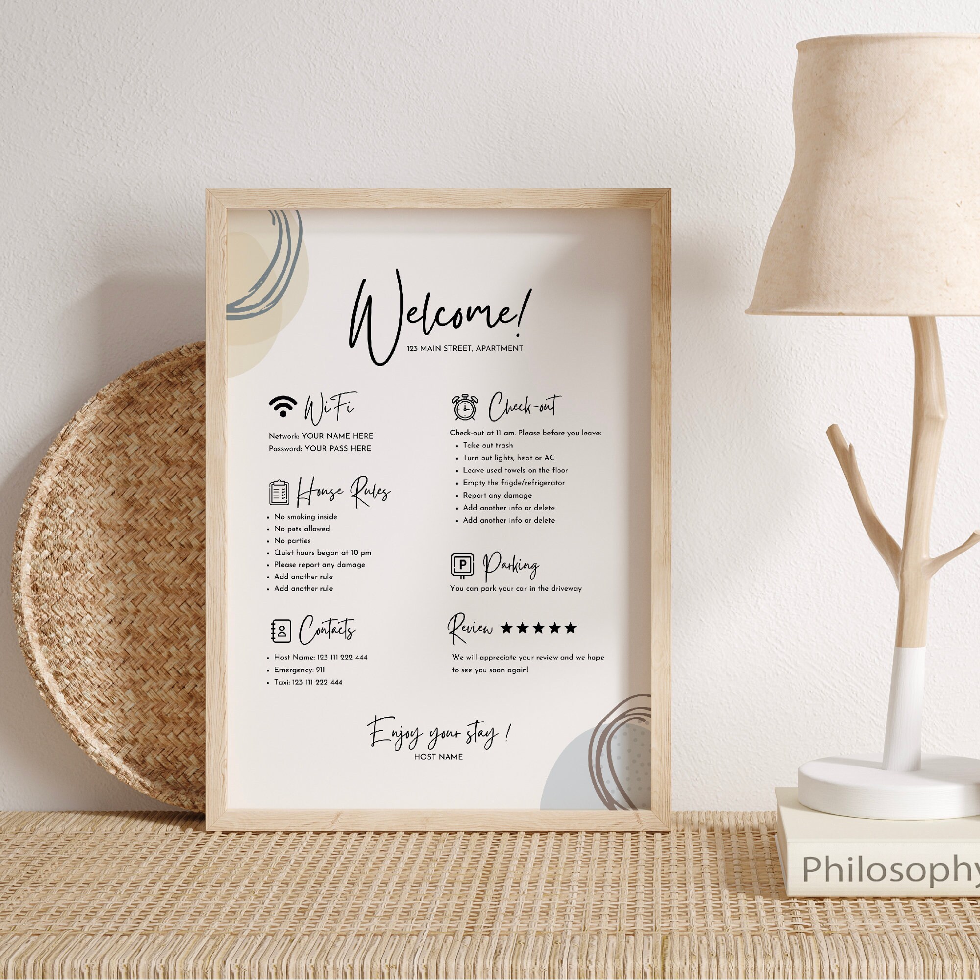 Vacation Rental Welcome Sign, House Rules Sign, Guests Welcome Sign ...