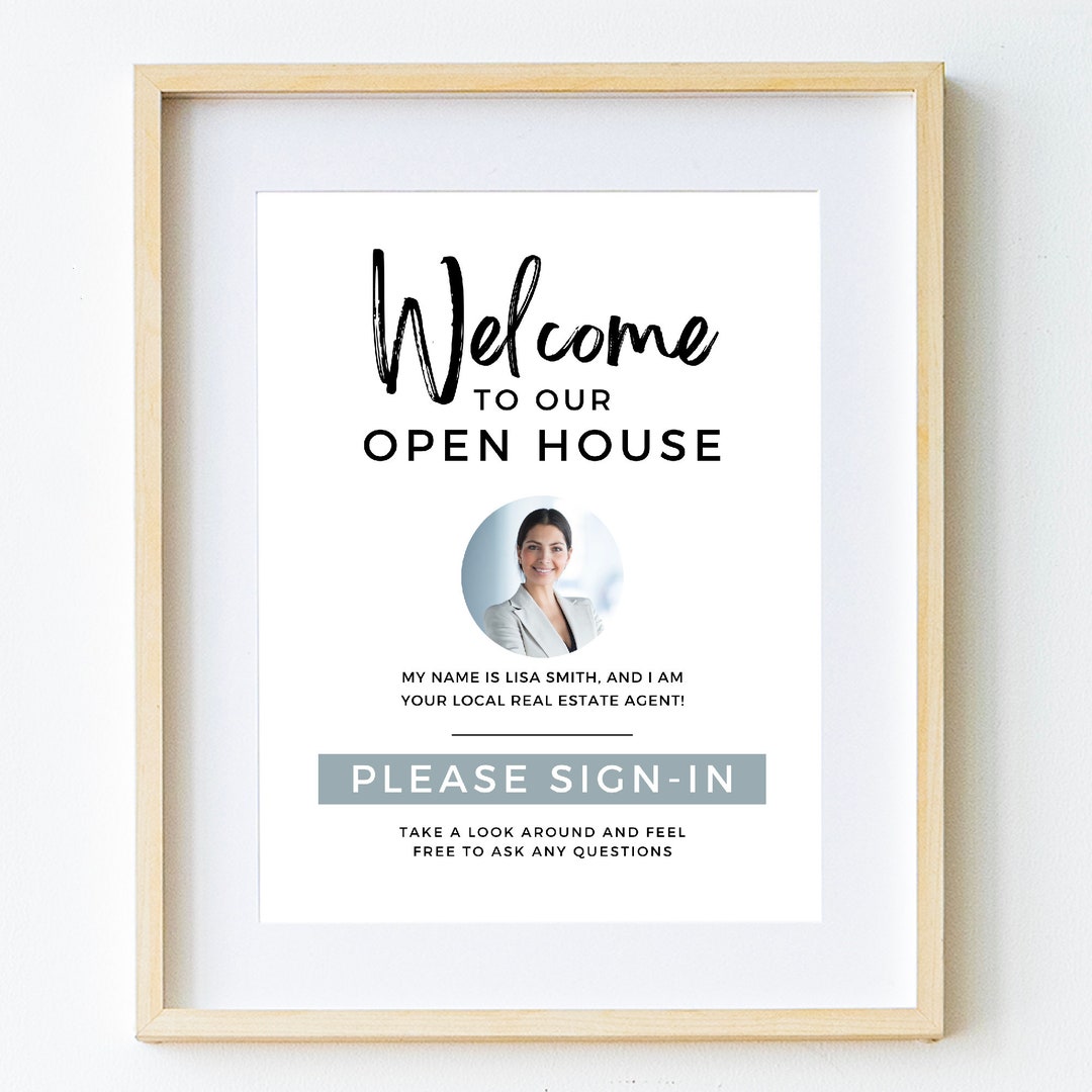 Open House Welcome Sign, Real Estate Marketing, Open House Supplies ...