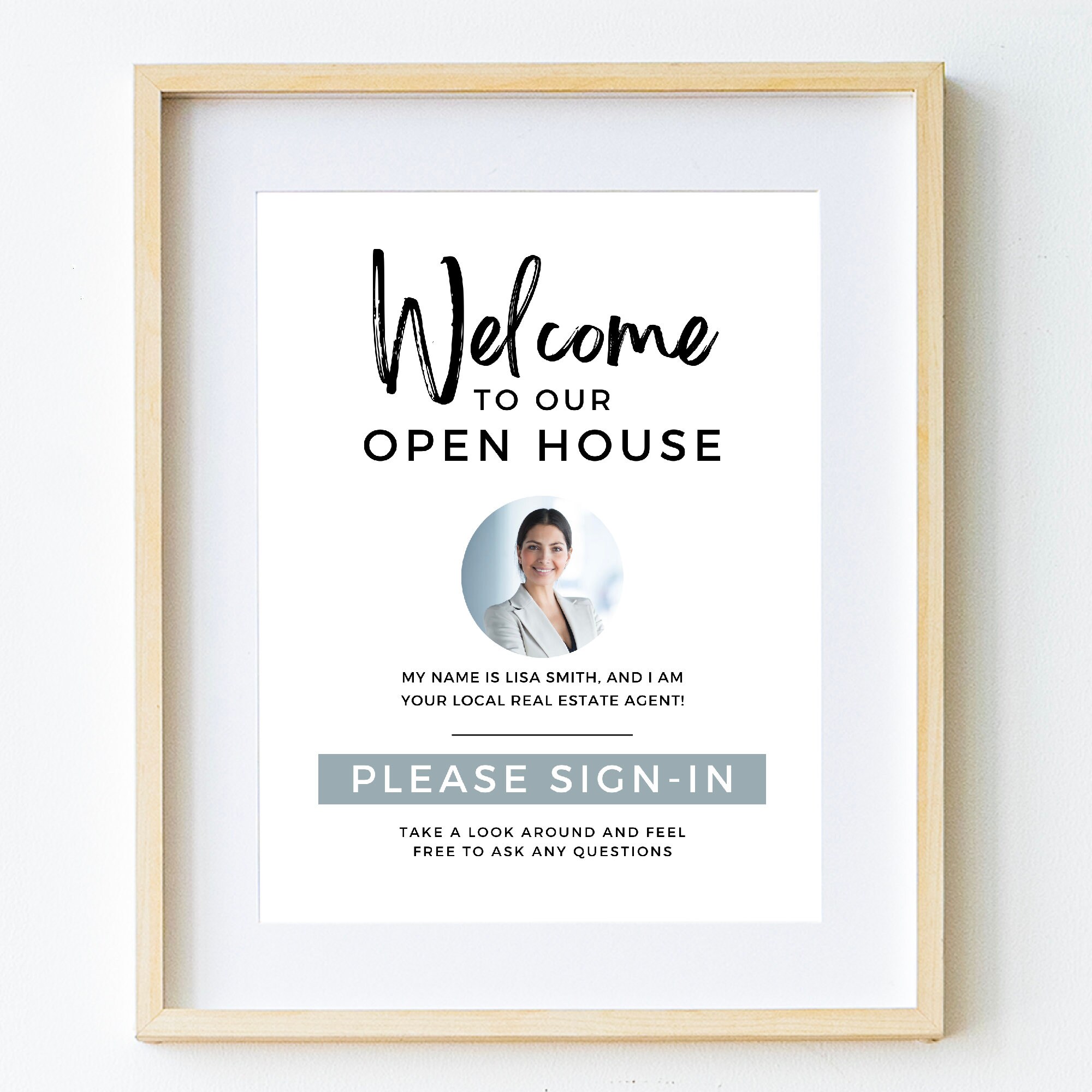 Open House Welcome Sign, Real Estate Marketing, Open House Supplies ...