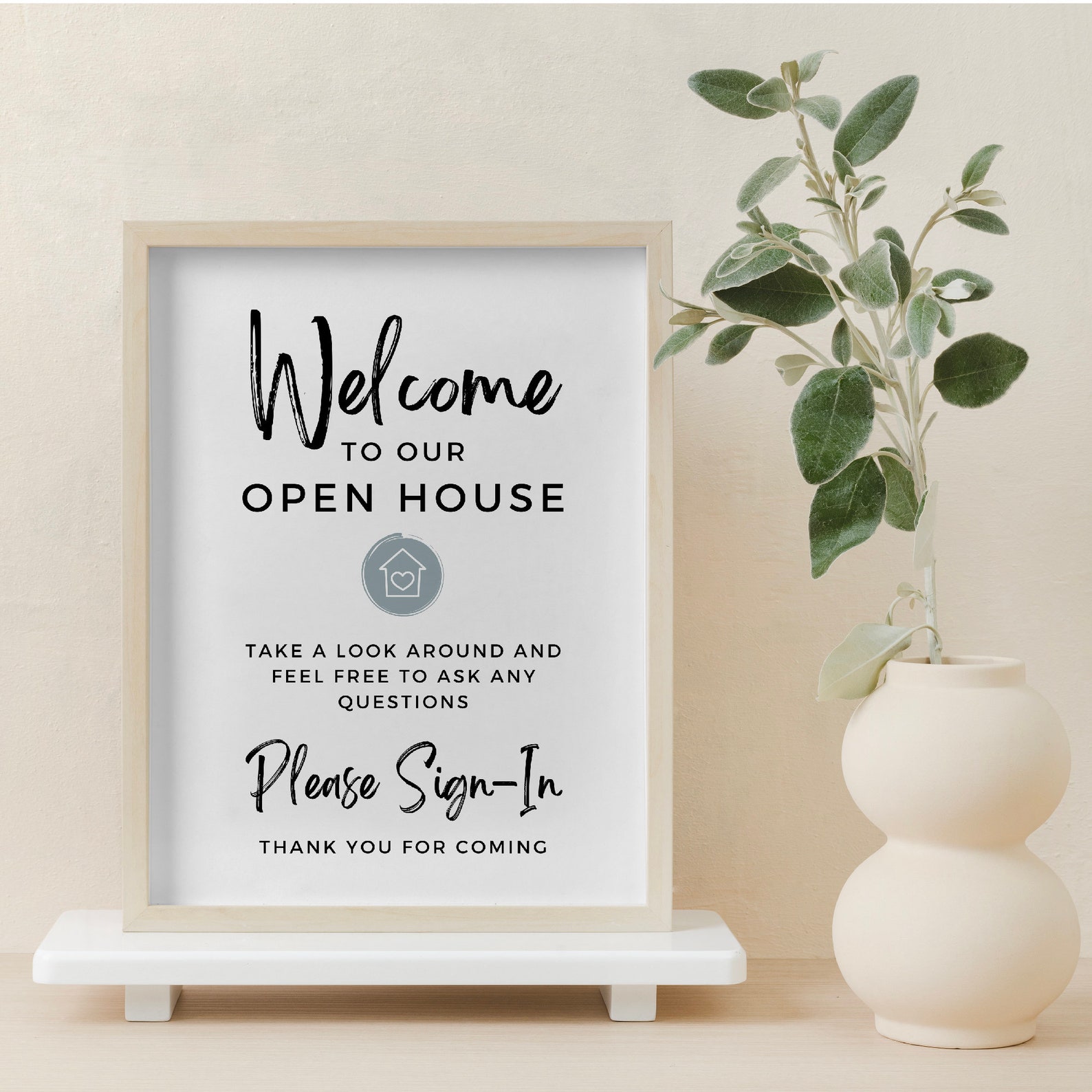Open House Welcome Sheet Printable, Open House Welcome Sign, Real ...