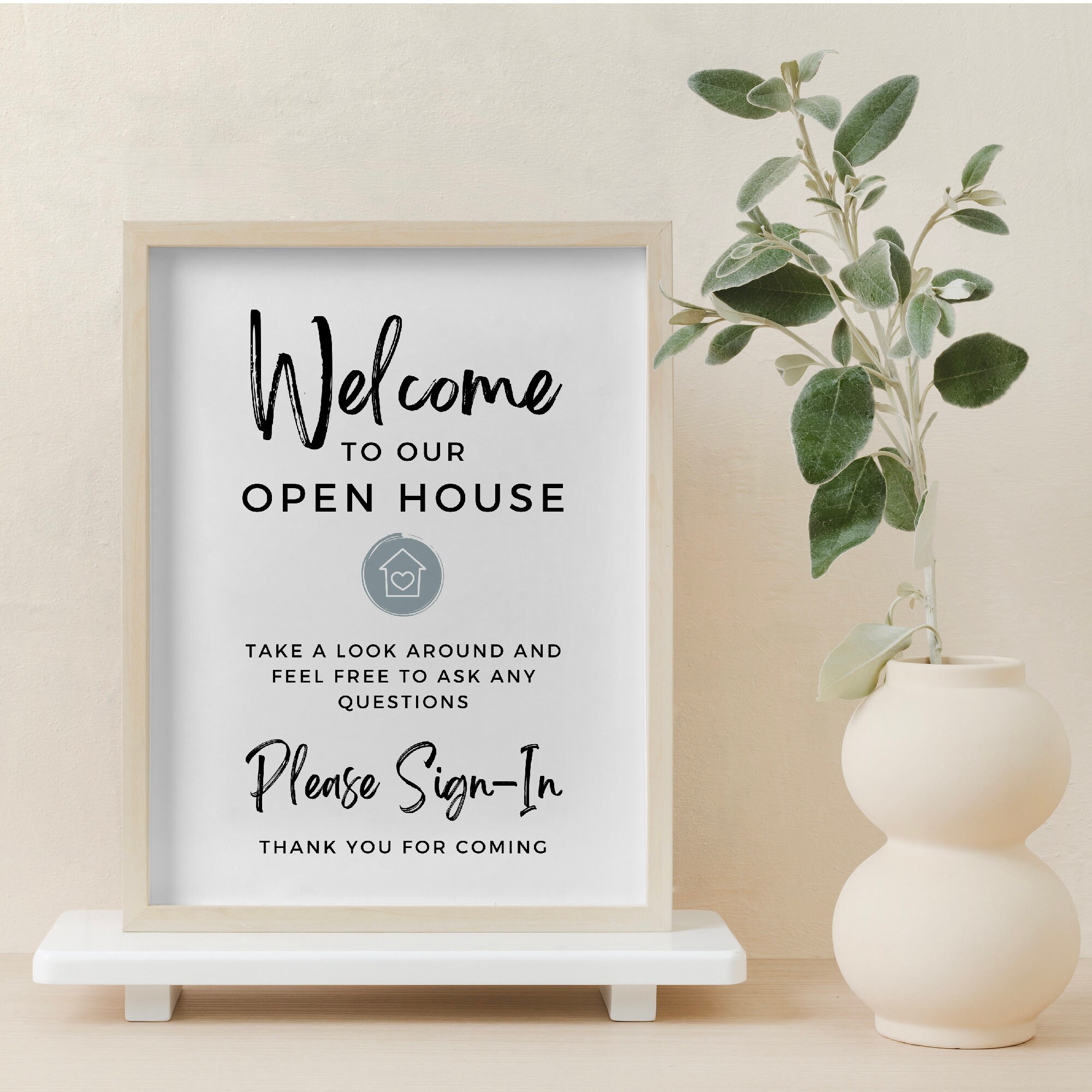 Open House Welcome Sheet Printable, Open House Welcome Sign, Real ...