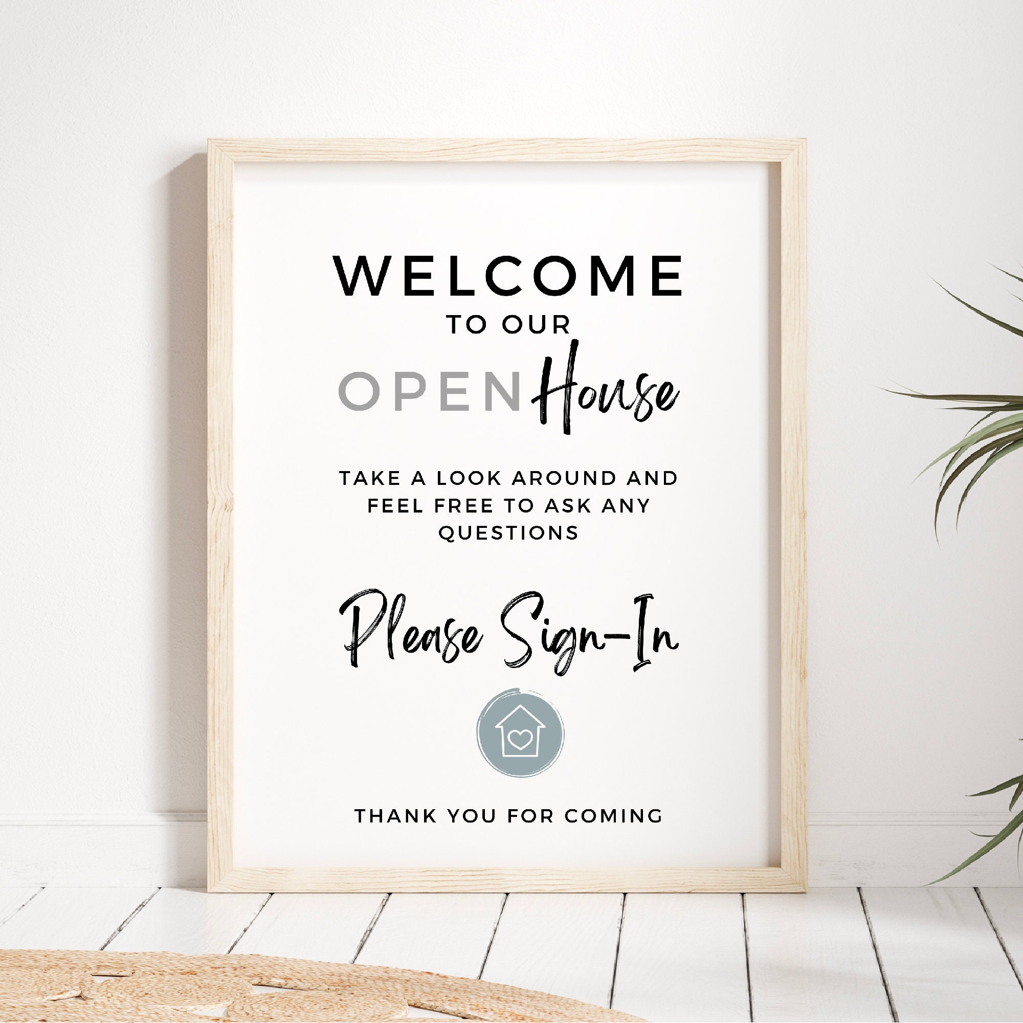 Printable Open House Welcome Sign, Real Estate Marketing, Open House ...