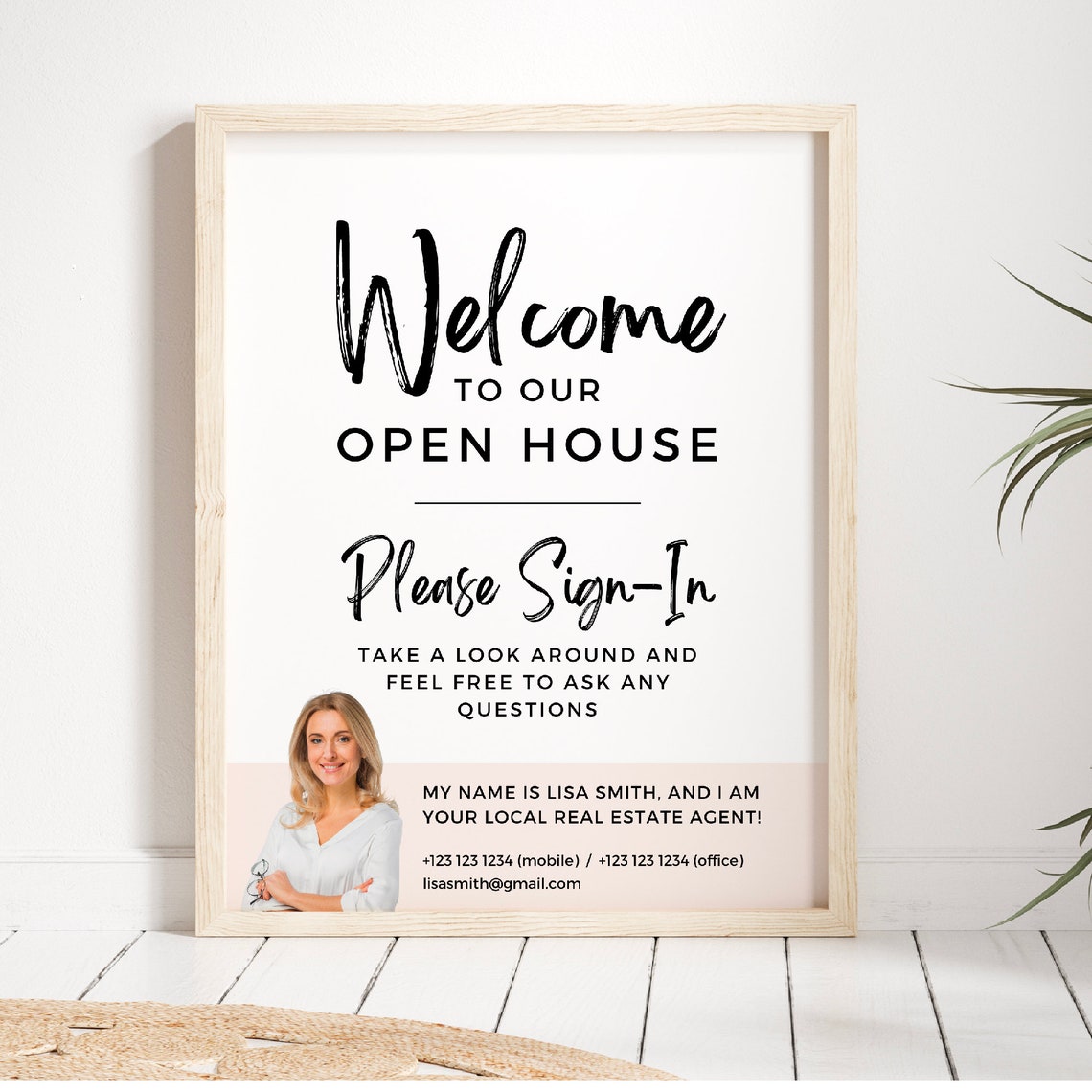 Open House Welcome Sign, Real Estate Marketing, Open House Supplies ...