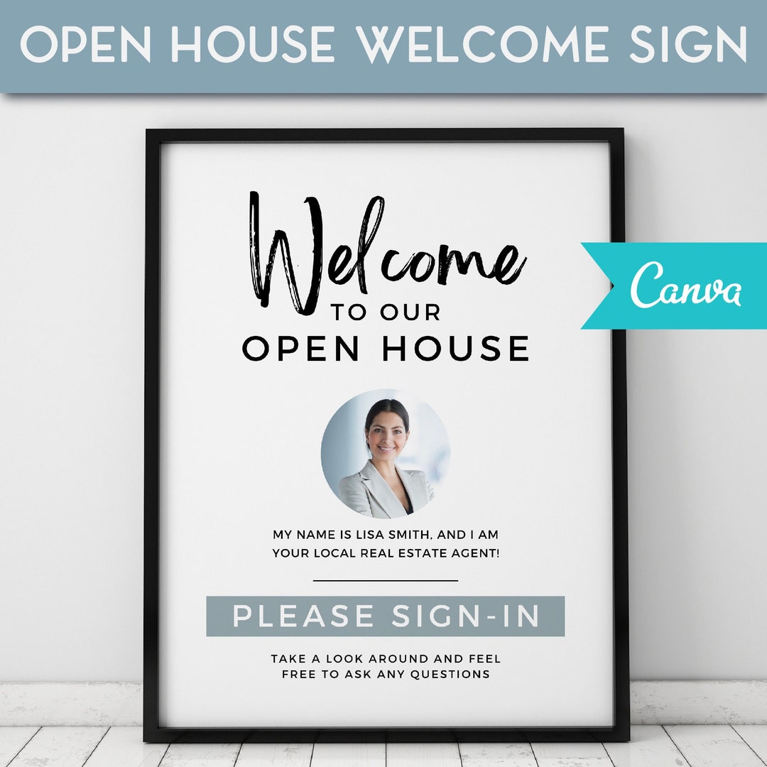 Open House Welcome Sign Real Estate Marketing Realtor Open - Etsy