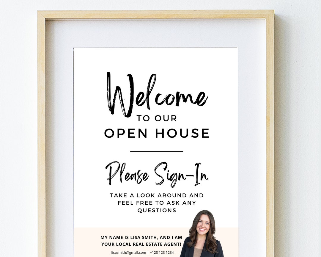 Open House Welcome Sign, Open House Sheet Printable, Real Estate ...