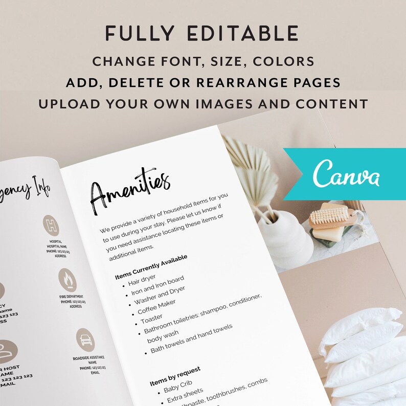 Welcome Book Template Modern, Vacation Rental Guest Book, Welcome Guide ...