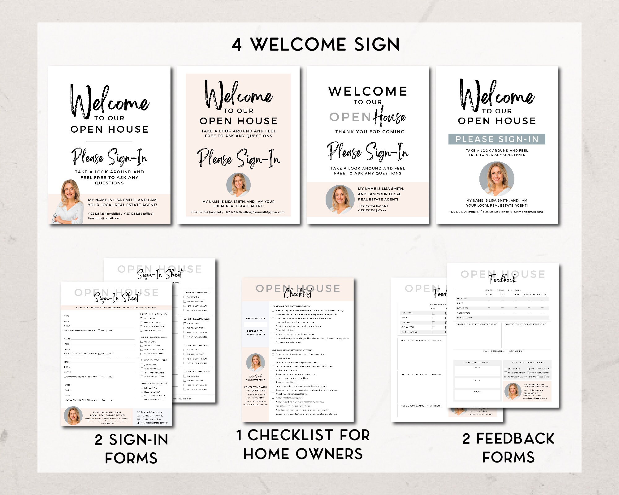 Open House Bundle, Real Estate Door Hanger, Open House Packet, Sign in ...