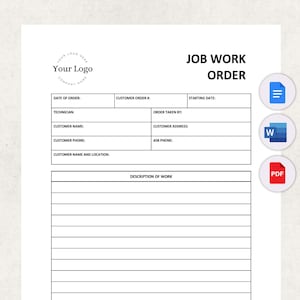 Job Work Order Template, Work Request Form, Small Business Template ...