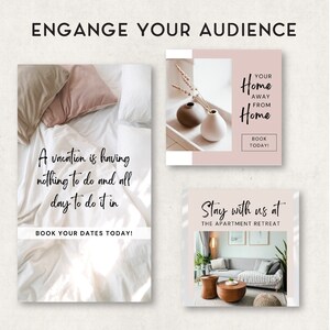 Vacation Rental Social Media Posts, Instagram Template Bundle Modern ...