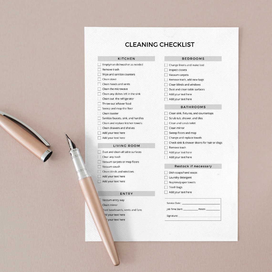 Vacation Rental Cleaning Checklist, Housekeeping Checklist, Cleaning ...