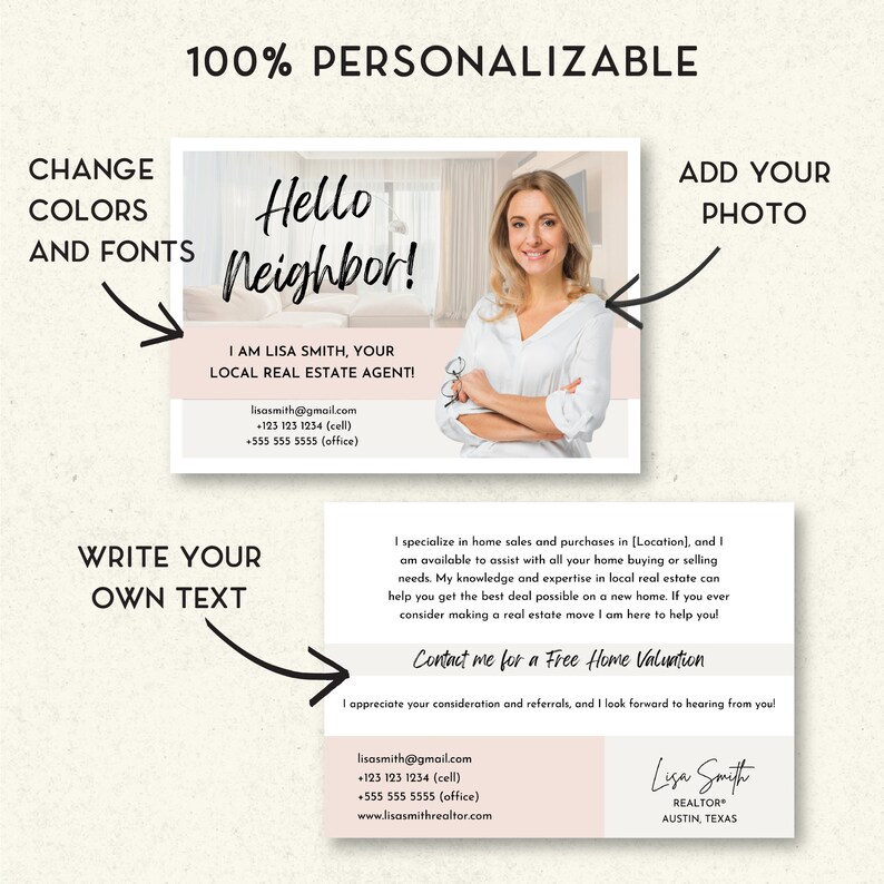 Hello Neighbor Postcard Real Estate Postcard Farming - Etsy