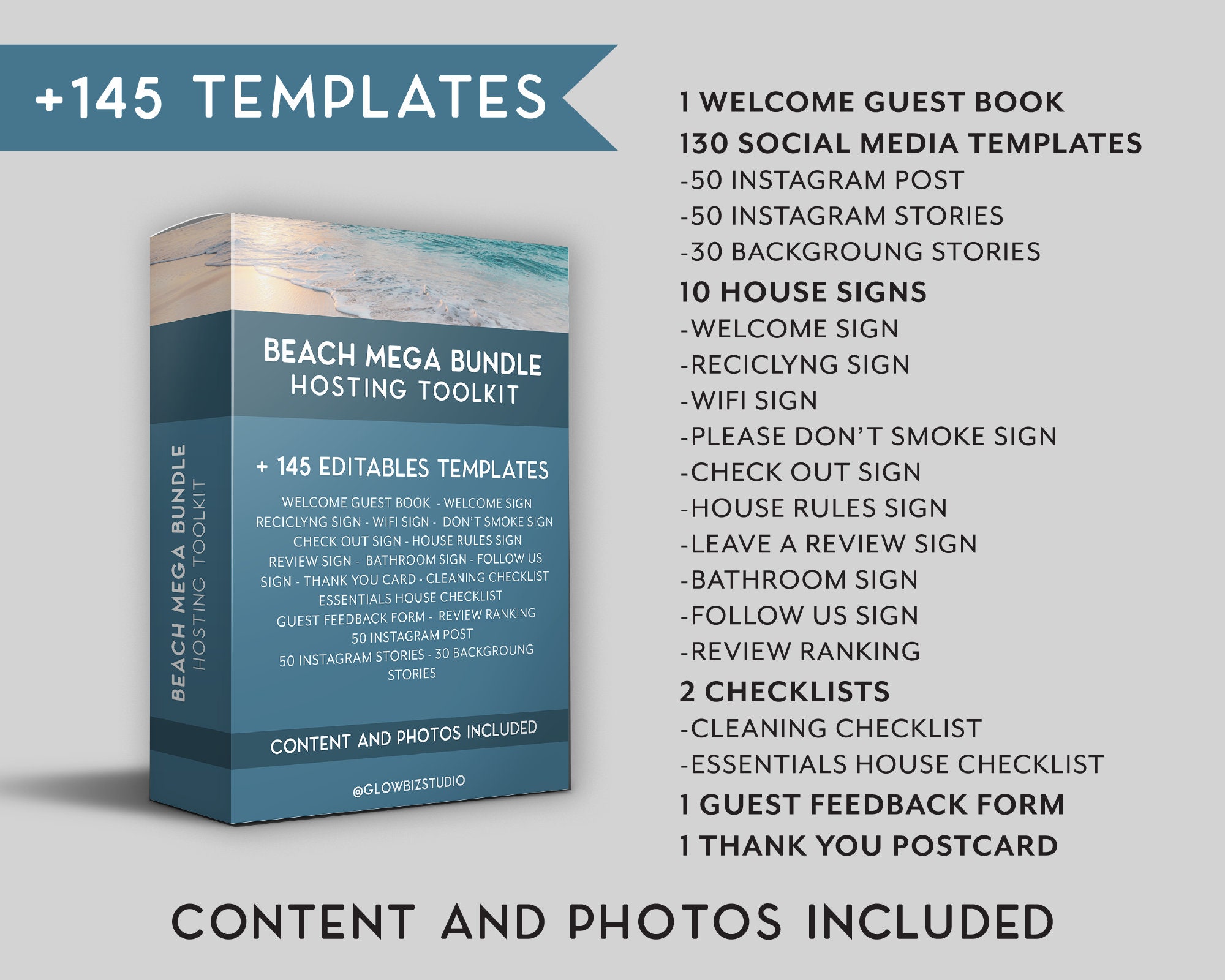 Vacation Rental Welcome Book Template Beach, Host Bundle Template ...