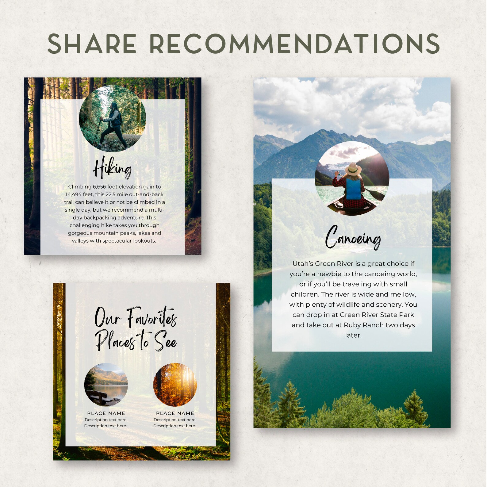 Vacation Rental Social Media Posts, Instagram Template Bundle Cabin ...