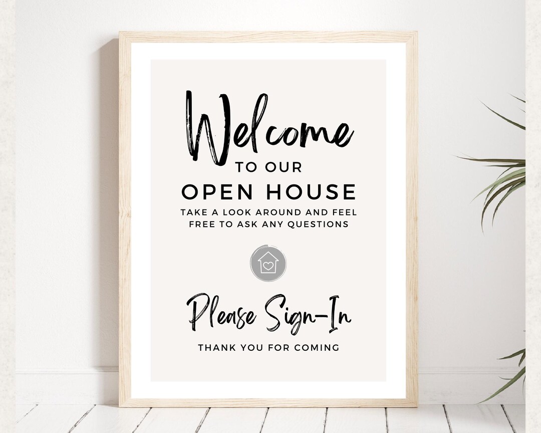 Open House Welcome Sign Printable, Real Estate Marketing, Open House ...
