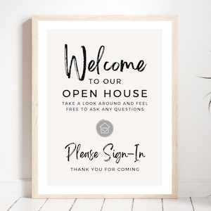 Open House Welcome Sign Printable, Real Estate Marketing, Open House ...