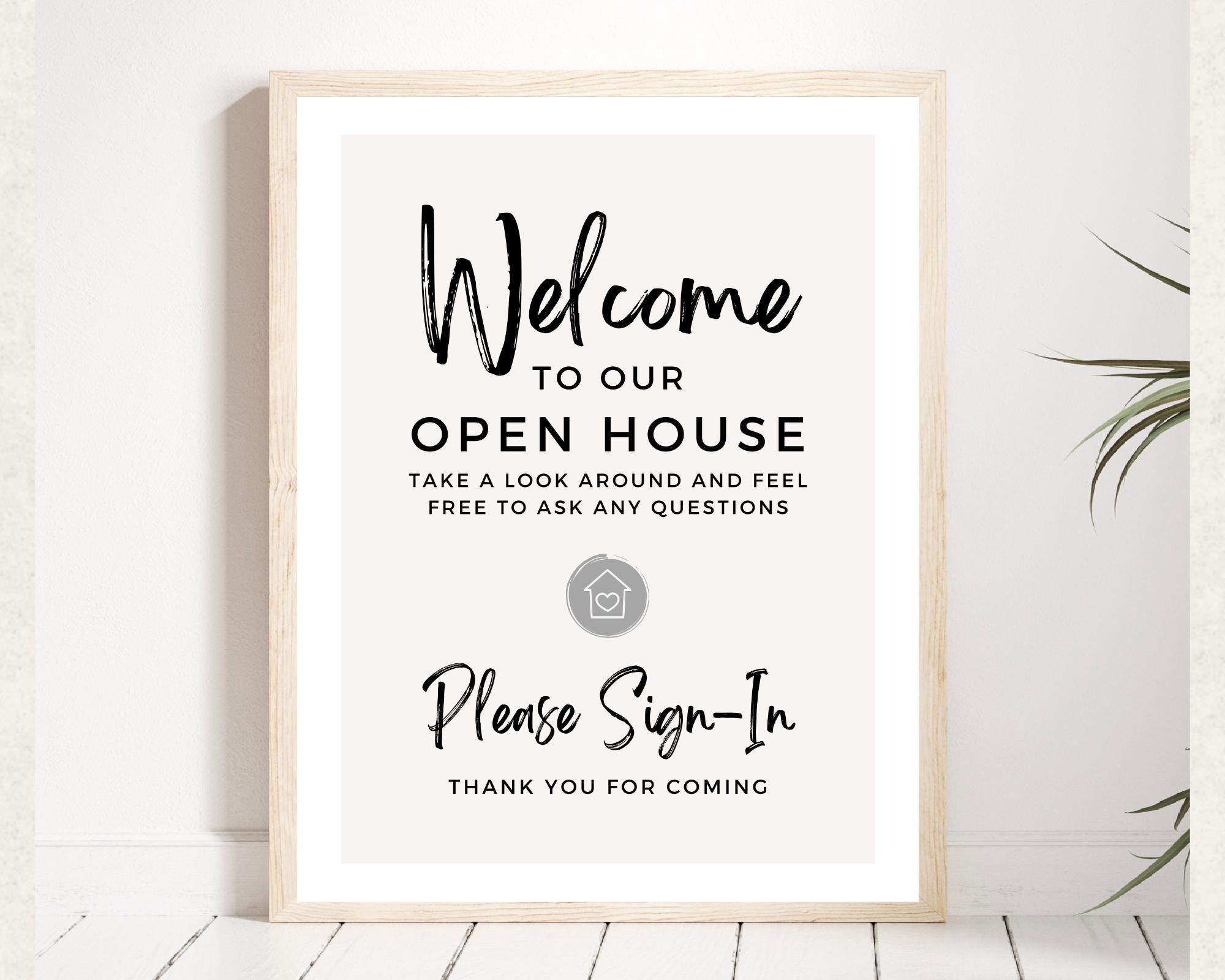 Open House Welcome Sign Printable, Real Estate Marketing, Open House ...