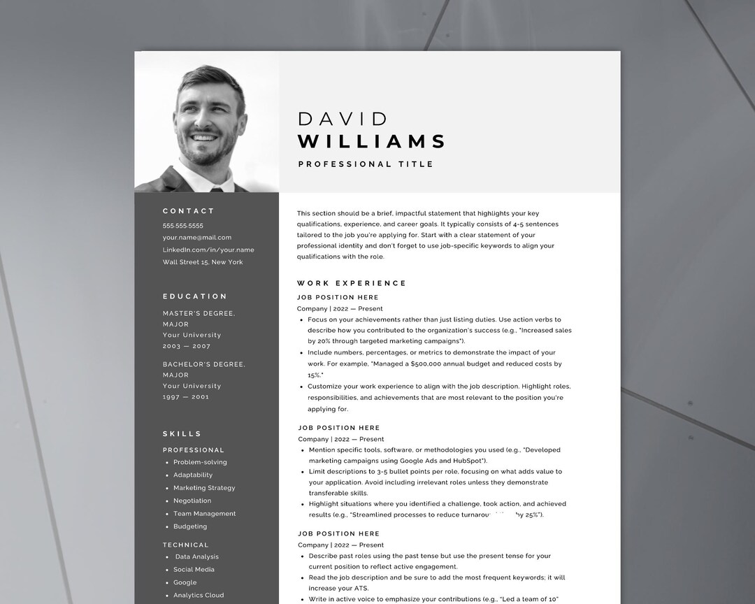 Minimalist Resume Word Doc, Canva Resume With Cover Letter, Resume With ...