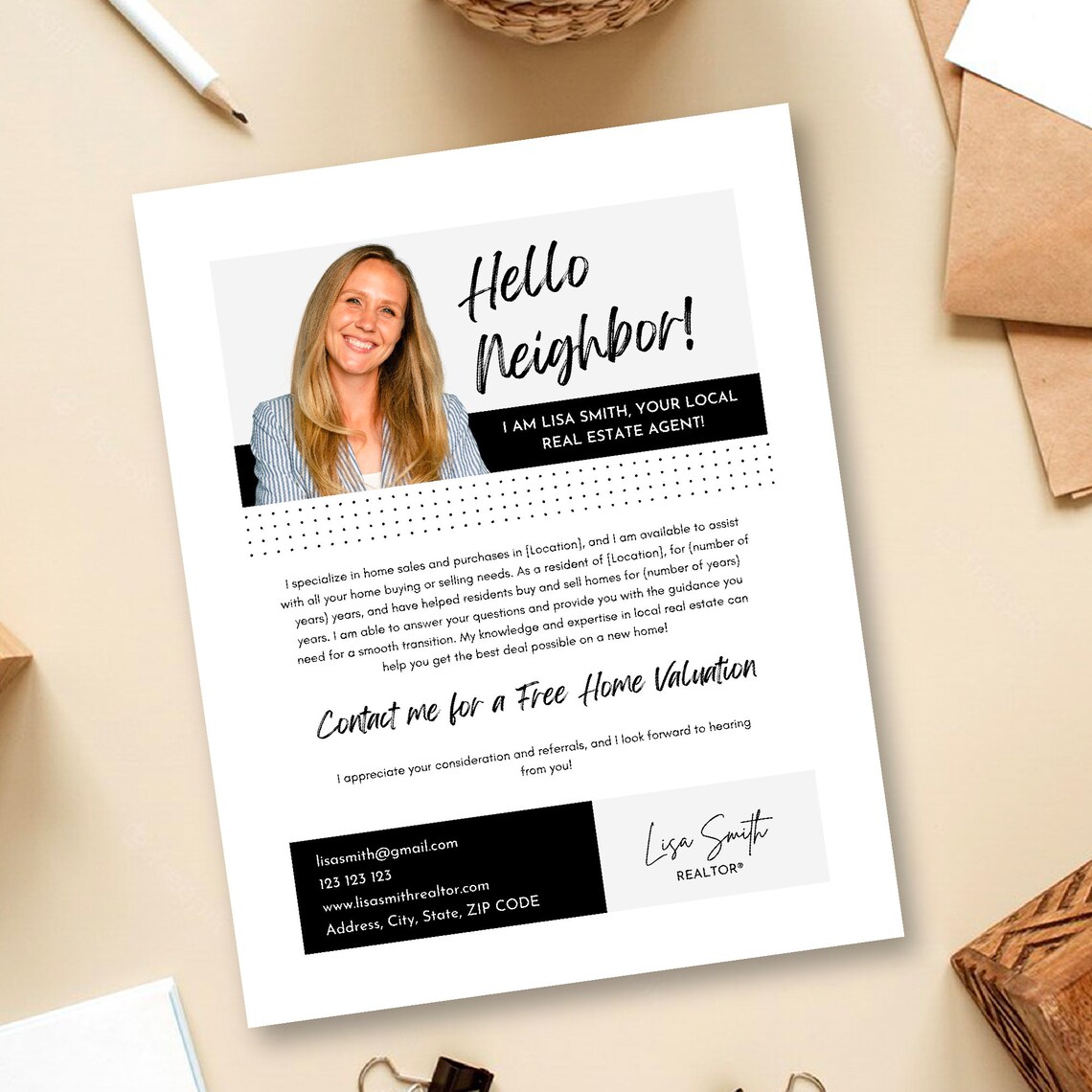 Agent Introduction Letter, Real Estate Farming Letter, Hello Neighbor ...