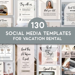 Vacation Rental Social Media Posts, Instagram Template Bundle Modern ...
