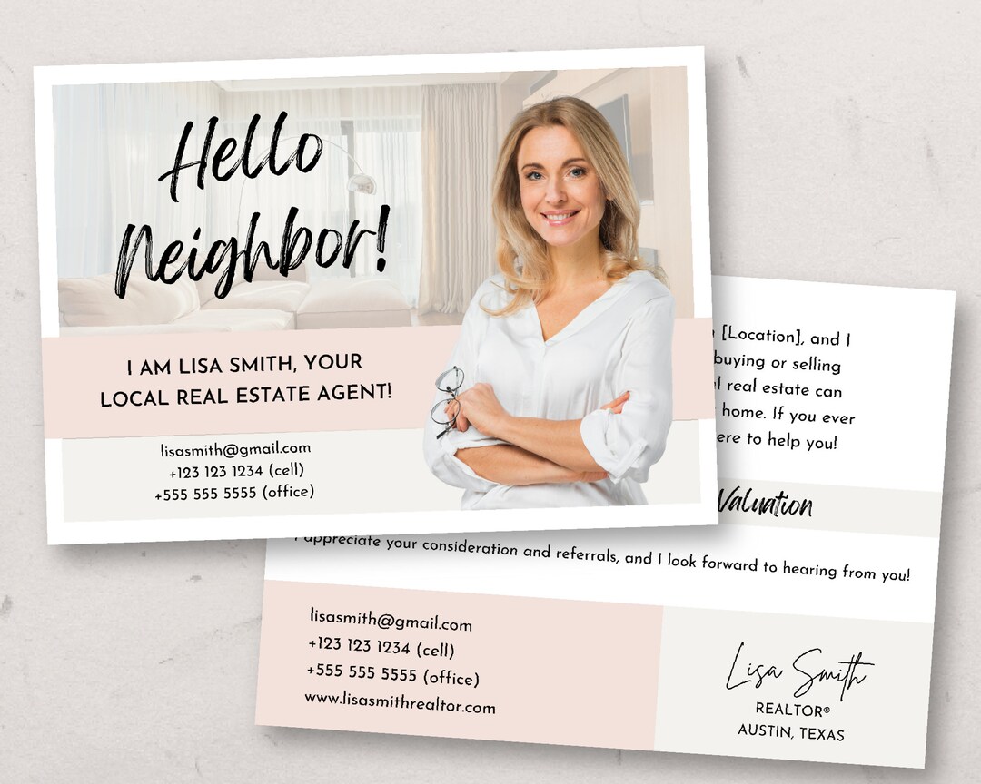 Hello Neighbor Postcard Real Estate Postcard Farming - Etsy