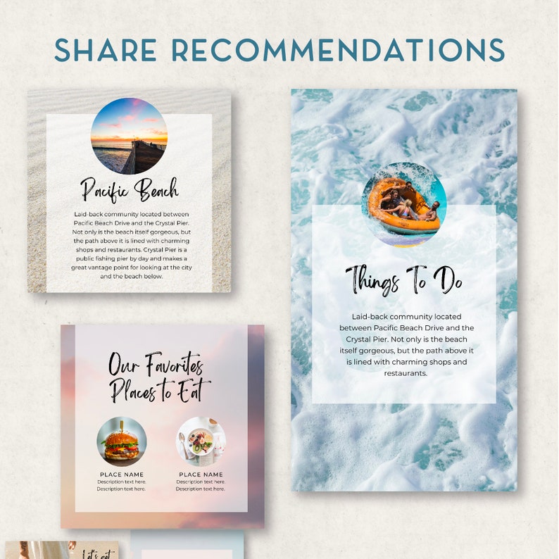 Vacation Rental Social Media Posts, Instagram Template Bundle Beach ...