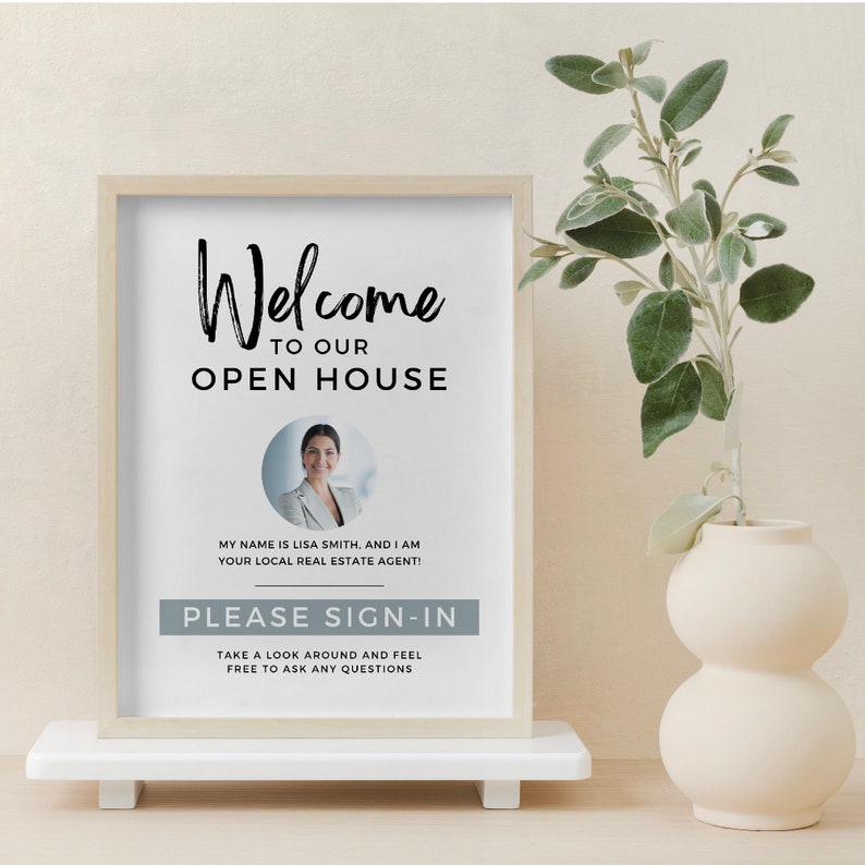 Open House Welcome Sign, Real Estate Marketing, Open House Supplies ...