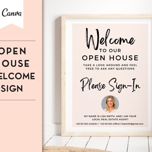 Open House Welcome Sign Printable Real Estate Marketing Open - Etsy