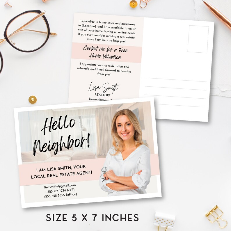 Hello Neighbor Postcard Real Estate Postcard Farming Realtor - Etsy