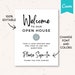 Open House Welcome Sheet Printable, Open House Welcome Sign, Real ...