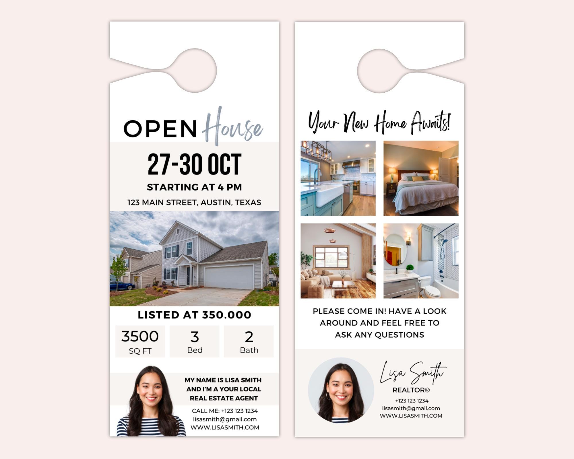 Open House Door Hanger, Real Estate Door Hanger for Neighbors, Real ...