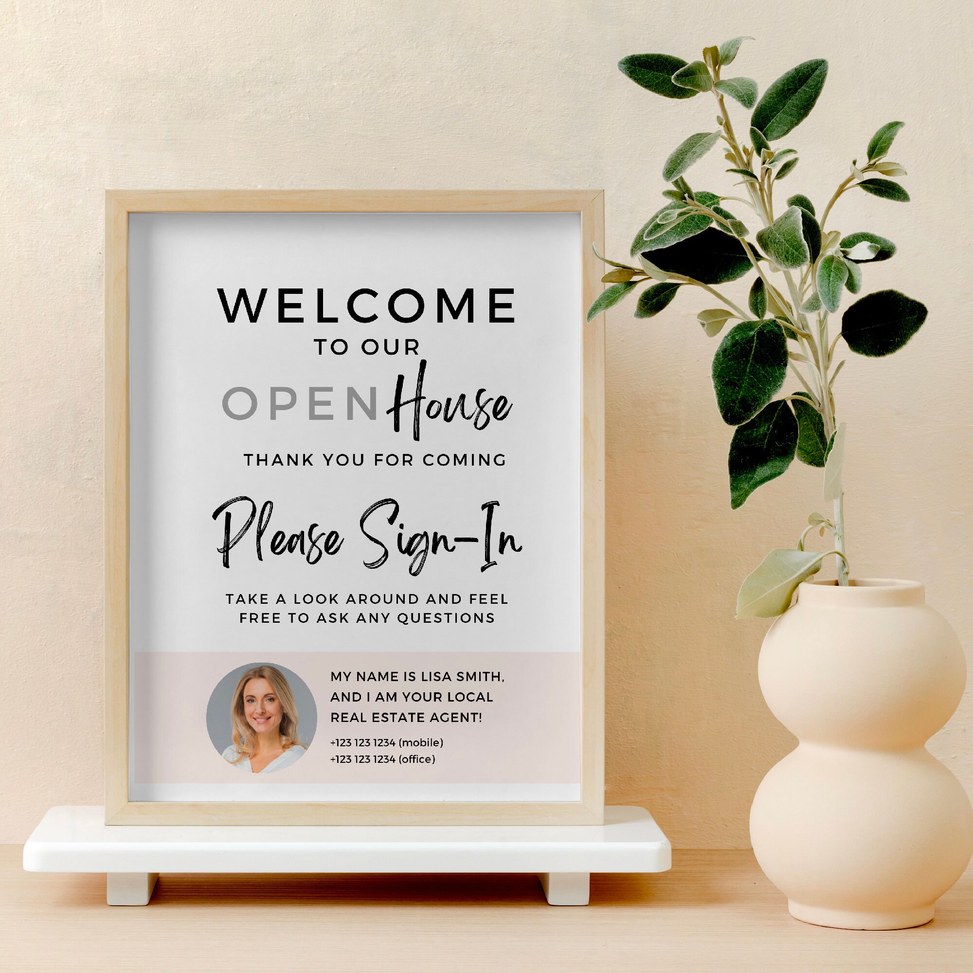 Open House Welcome Sign, Real Estate Marketing, Open House Supplies ...