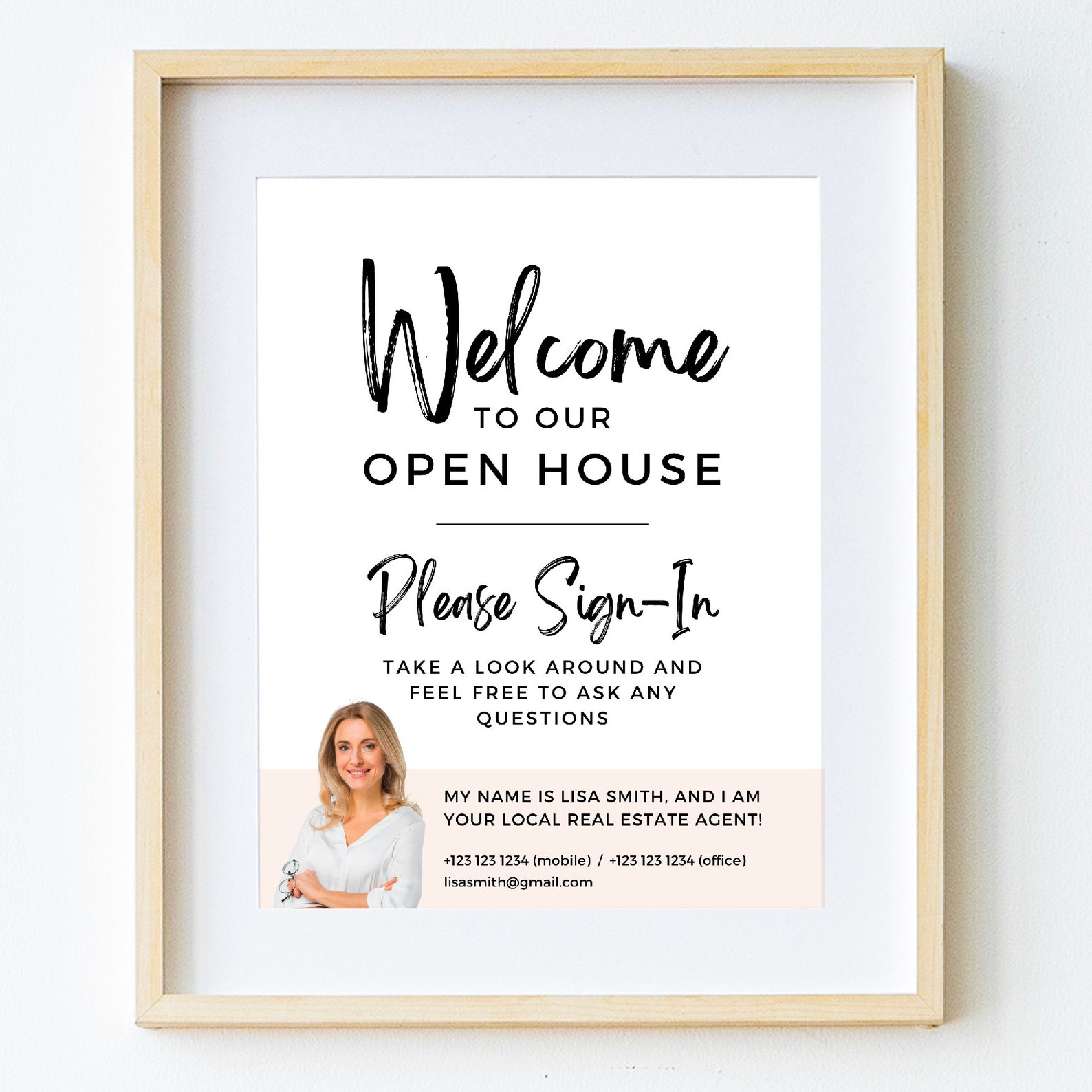 Open House Welcome Sign, Real Estate Marketing, Open House Supplies ...