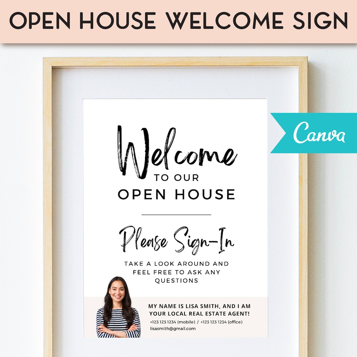 Open House Welcome Sign Printable, Real Estate Marketing, Open House ...