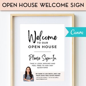 Open House Welcome Sign Printable, Real Estate Marketing, Open House ...