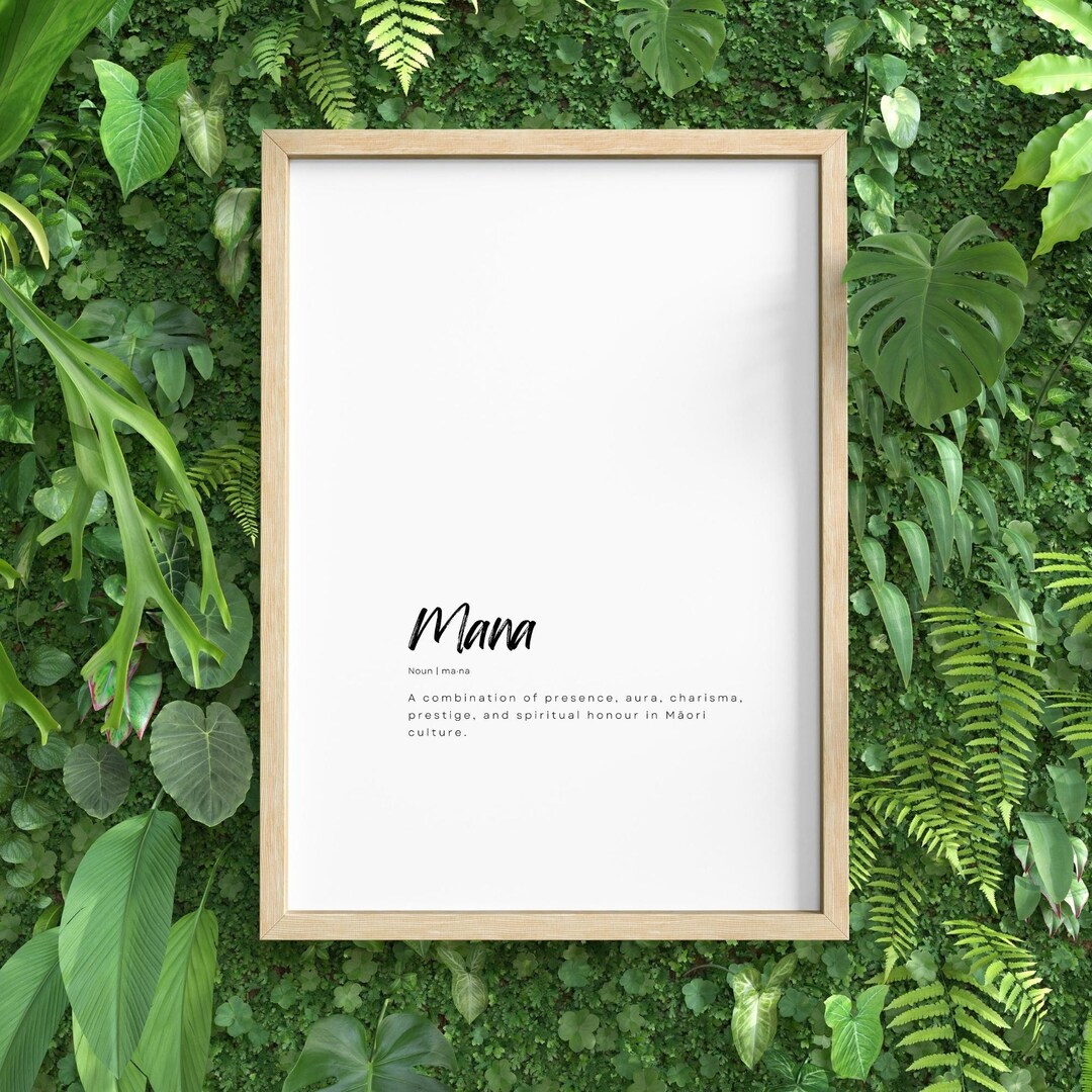 Mana Meaning New Zealand Definition Wall Art Home Decor NZ Prints ...