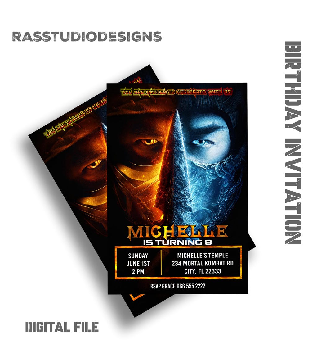 Mortal Kombat Party, Birthday Invitation - Etsy