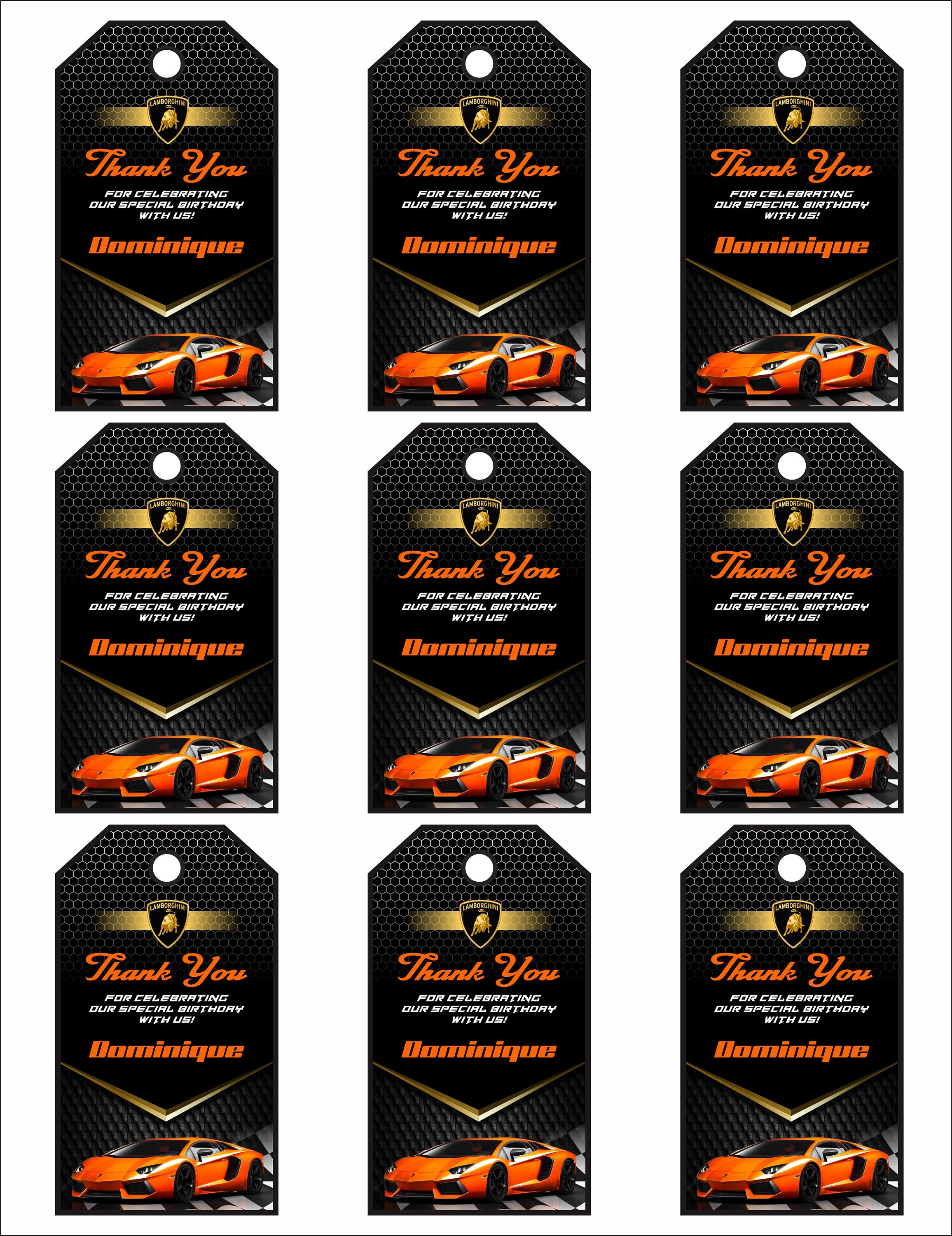 Lamborghini Cars Funny Tags, Race Car Birthday Party, Card Invitation ...