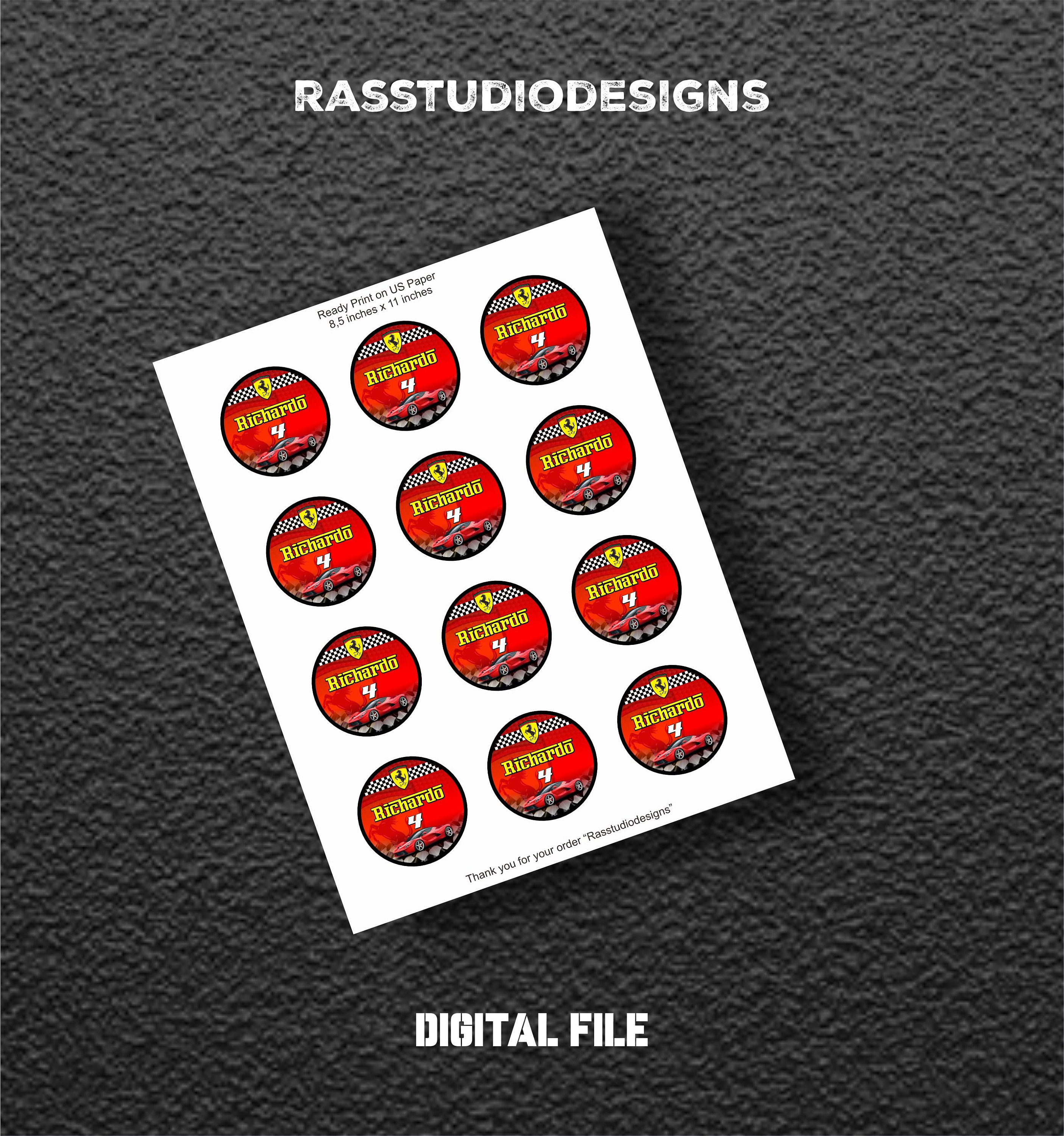 Ferrari Car Cupcakes Toppers | Ferrari Cupcake Toppers Birthday FREE ...