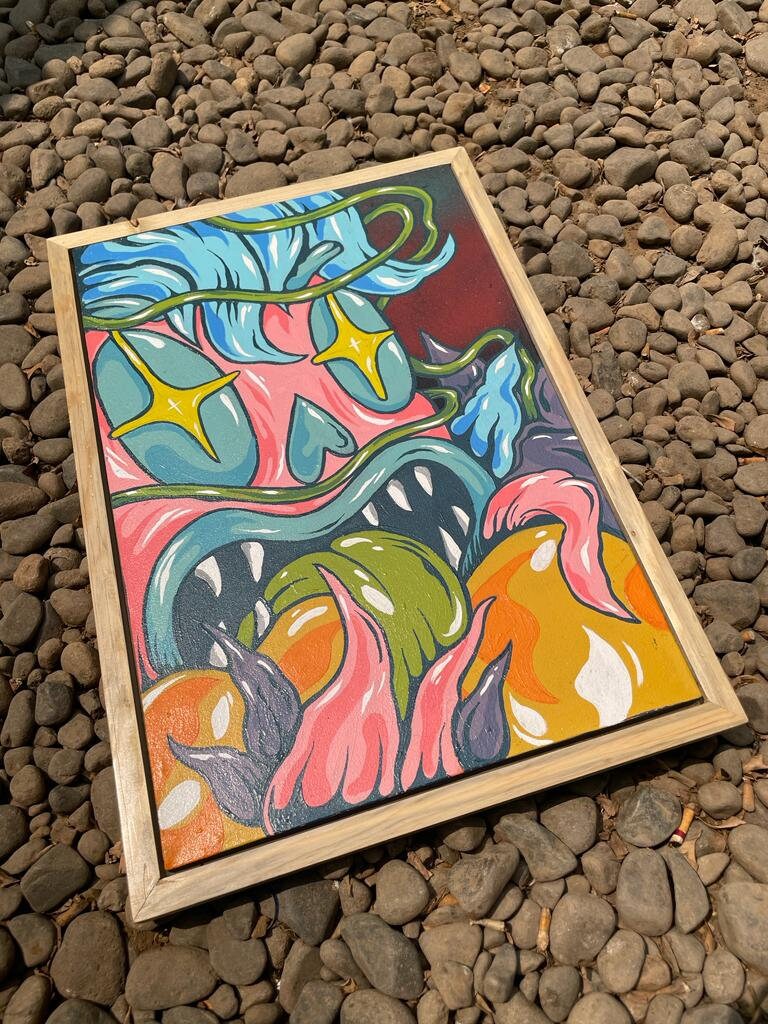 Handmade Spray Painting Wall Decor for Home | Art Decoration | Art ...