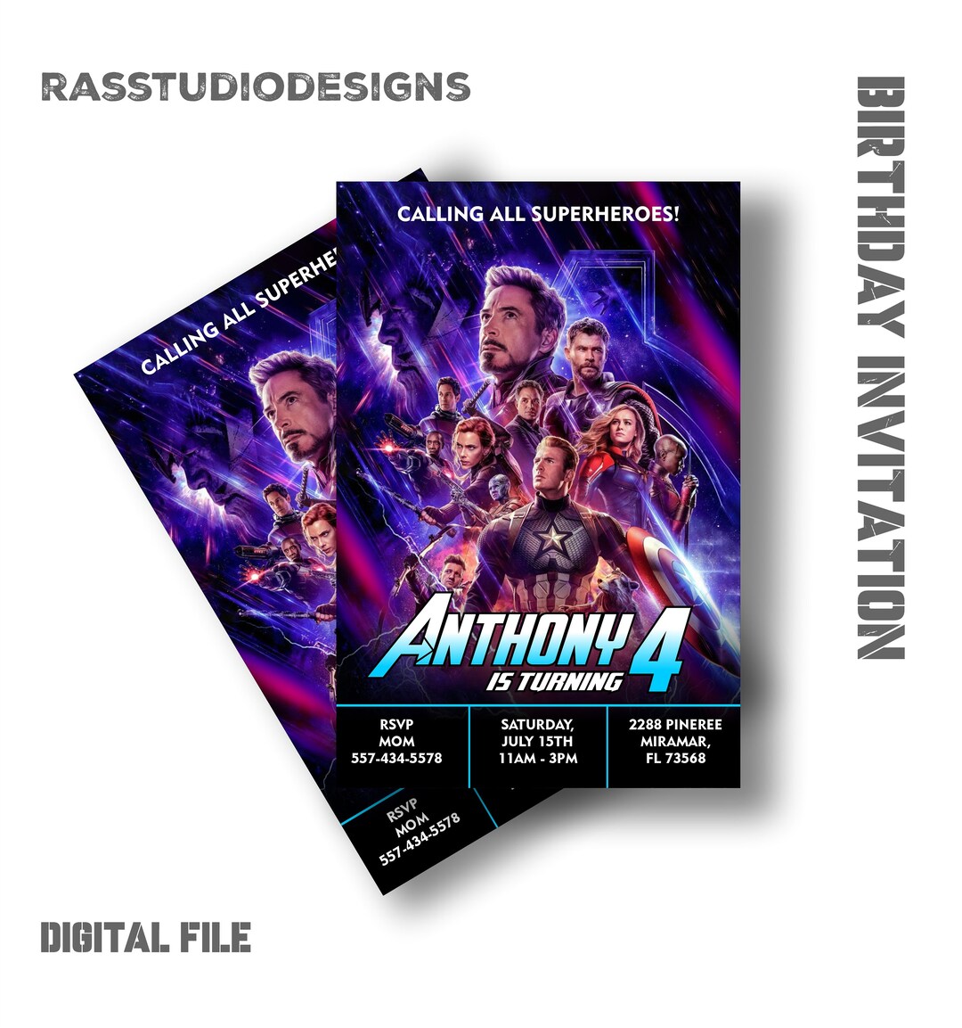 Avengers Endgame Invitation Avengers Invitation Avengers Endgame ...