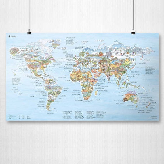 Awesome Maps Hiking Map Interactive Map for Hikers World - Etsy