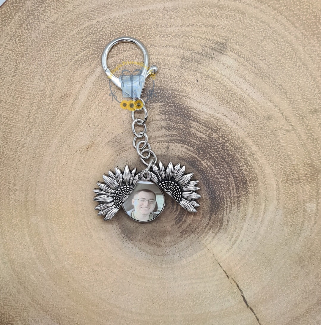 Mothers Day Gift/ Sunflower Keychain,sunflower Keyring, Photo Locket ...
