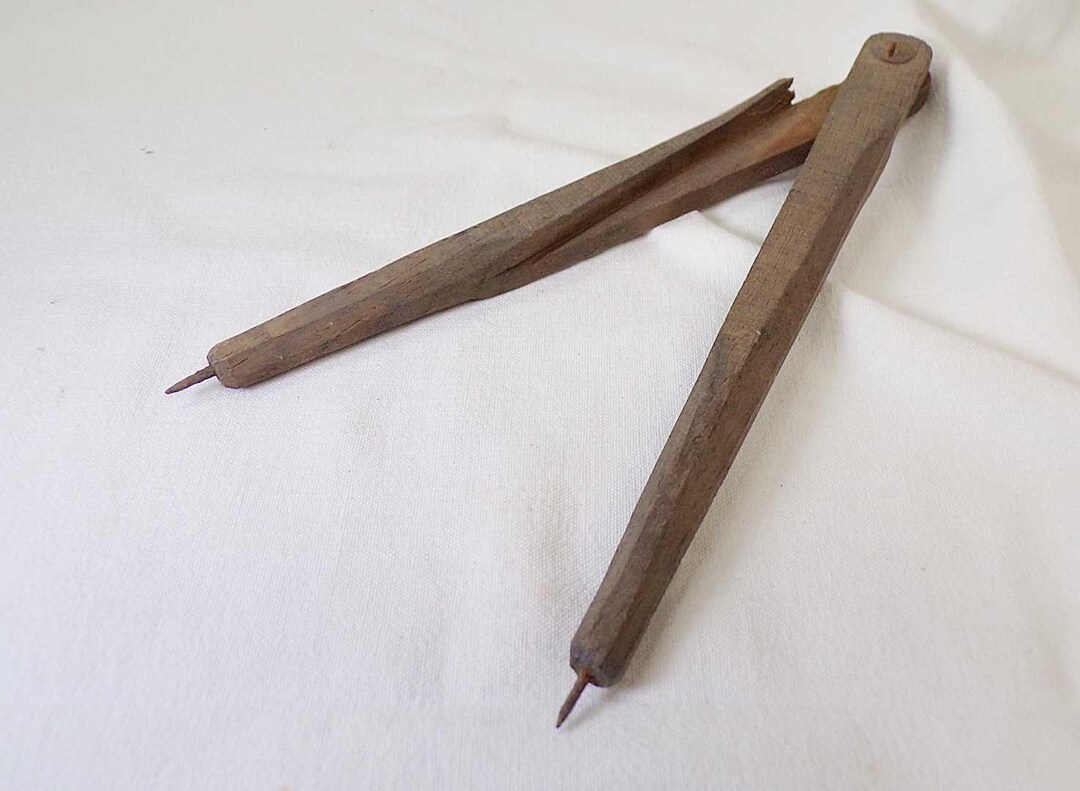 French Antique Wooden Carpenter Cabinetmaker Tools Compass 1800s S361 ...