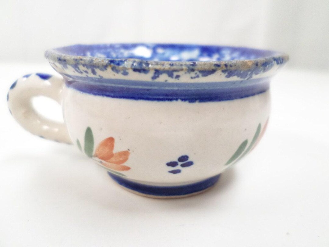 Henriot Quimper Pottery Hand Painted Miniature Doll House Chamber Pot ...