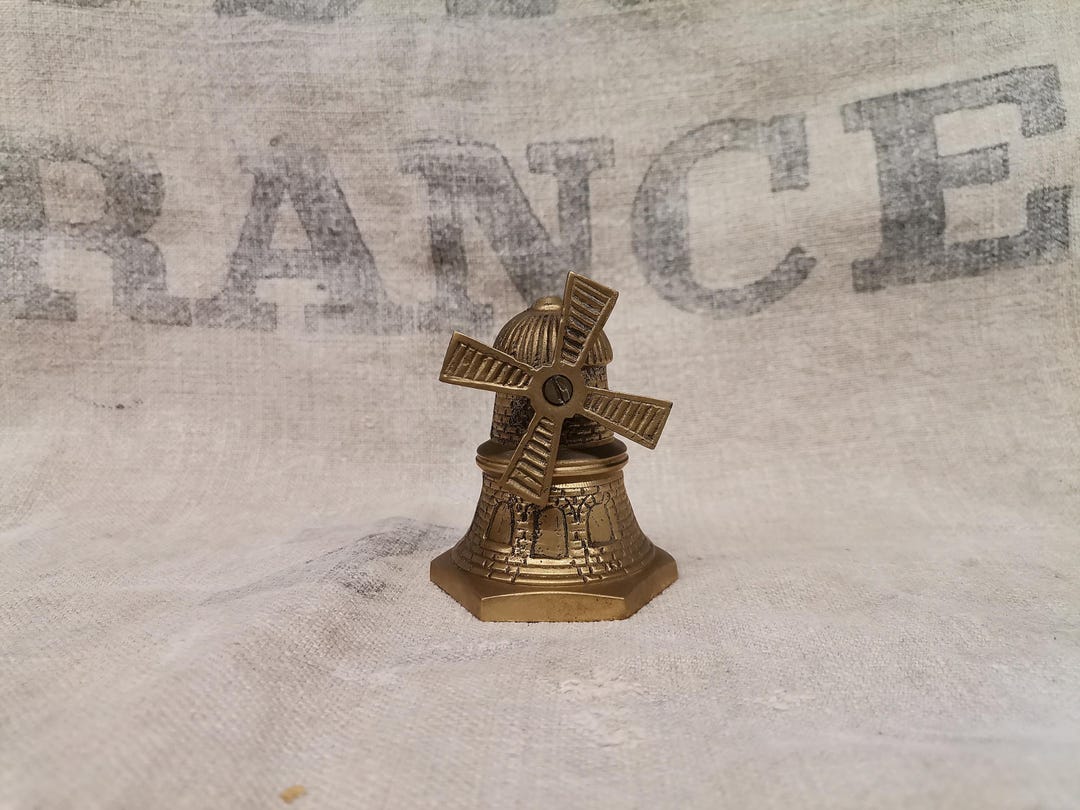 Vintage Brass Windmill Souvenir Bell (H058) - Etsy