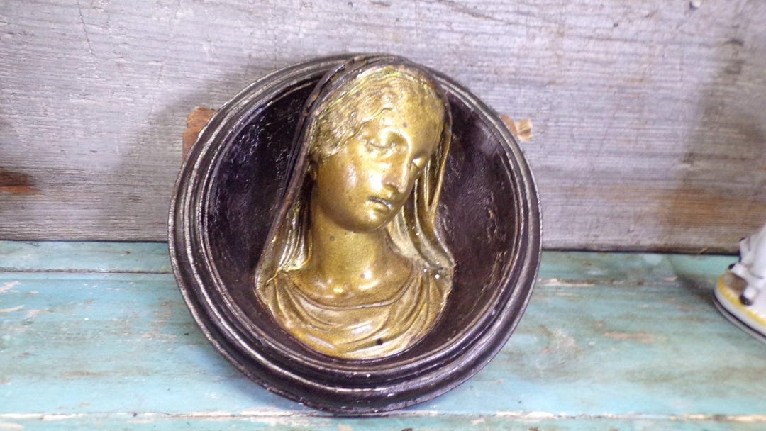 Vintage French Plaster Religious Statue Virgin Mary R111 - Etsy