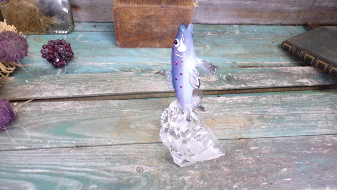 Vintage French Glass Trout Figurine (T901) - Etsy