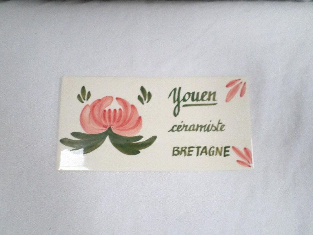 Quimper Youen Enamelled Ceramic Tile Plaque V165 - Etsy