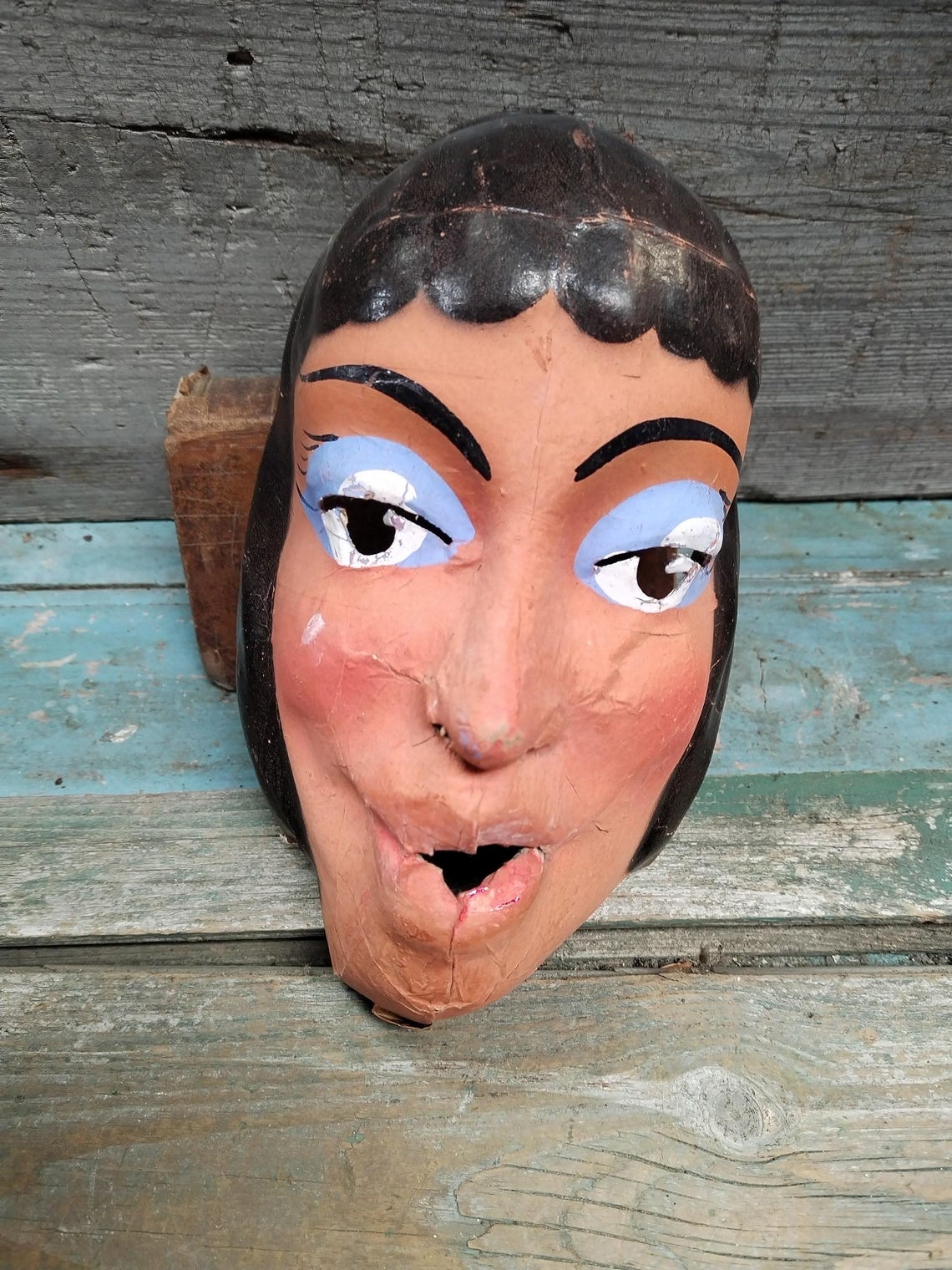 French Antique Hand Painted Papier Mache Carnival Mask 30s X134 - Etsy
