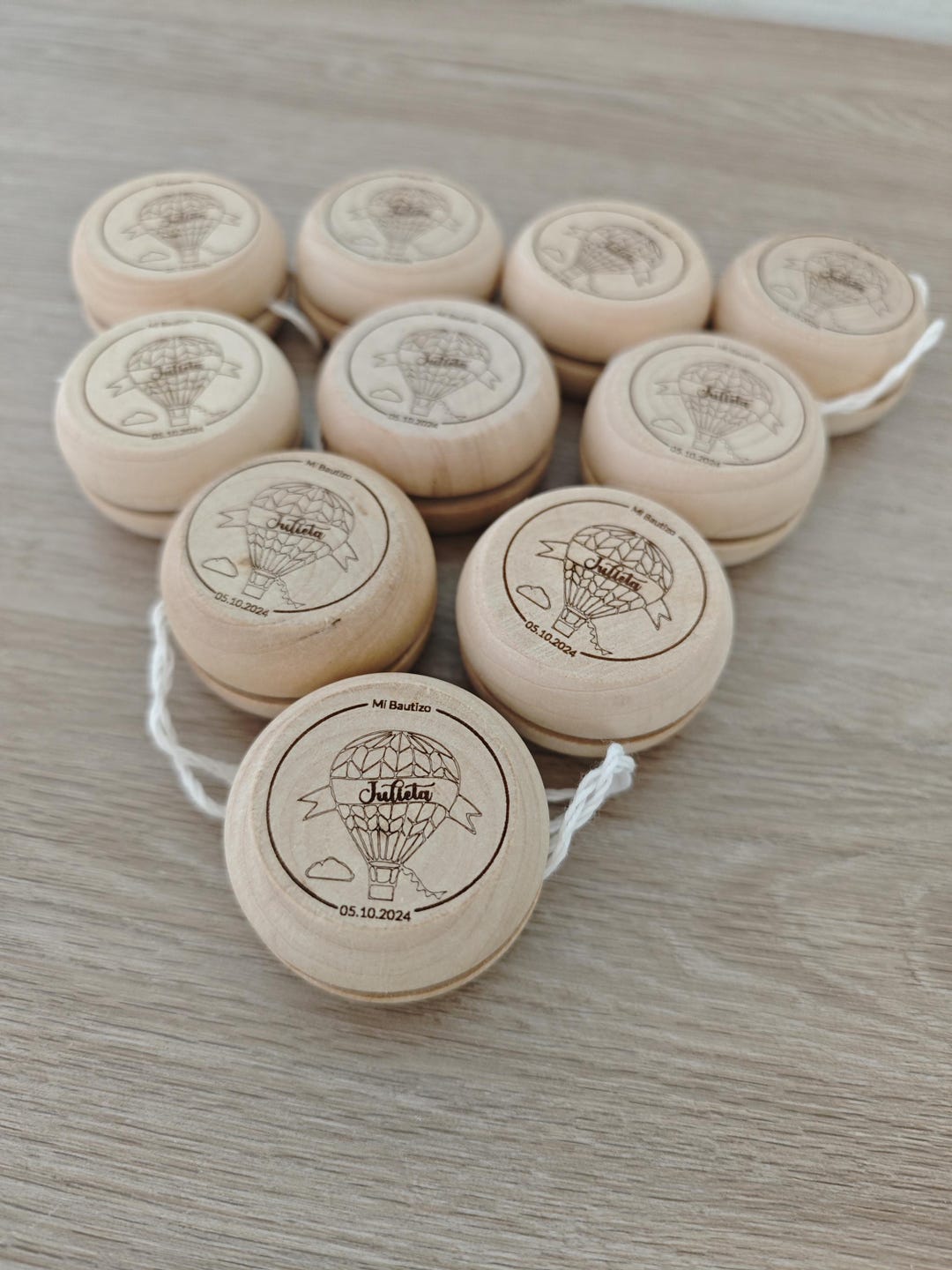 Wooden Yoyos, Laser Engraved Yoyos, Personalized Yoyos, Baptism Details ...
